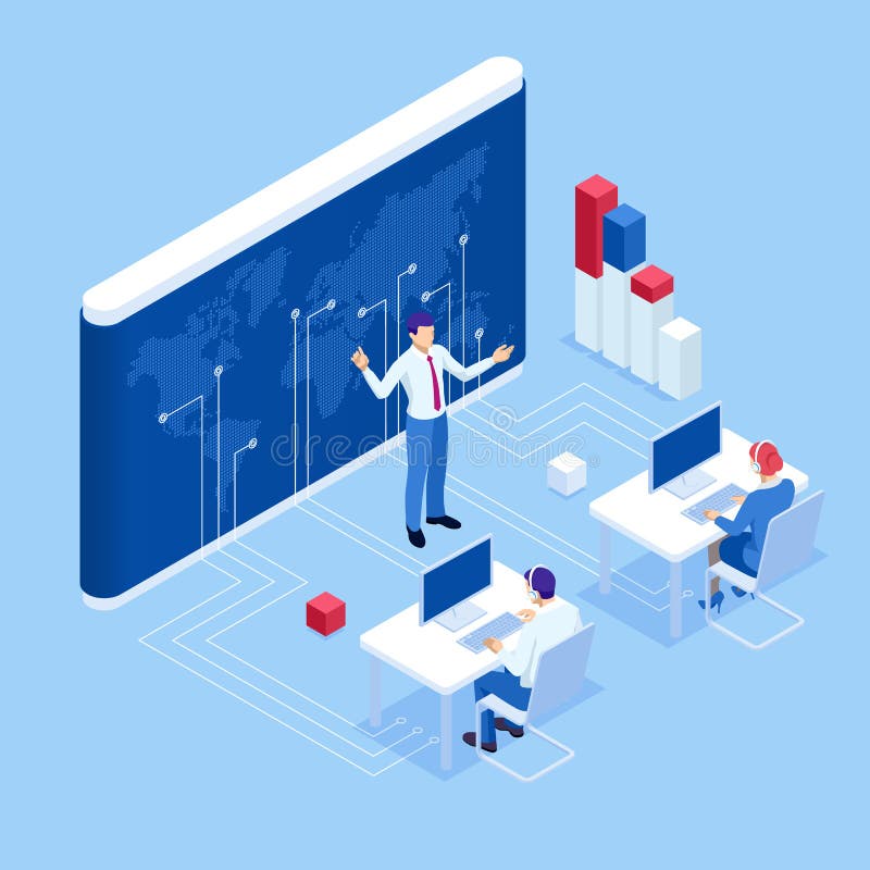 Isometric Tech Support Landing Page Stock Illustrations – 85 Isometric ...