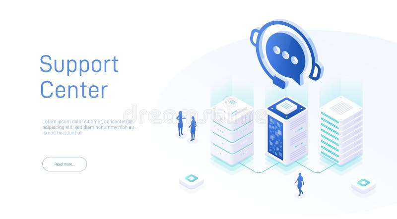 Web Page Design Templates for 24-7 Call Center Support. Isometric 24 ...