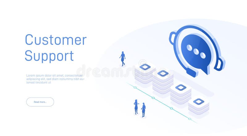 Web Page Design Templates for 24-7 Call Center Support. Isometric 24 ...