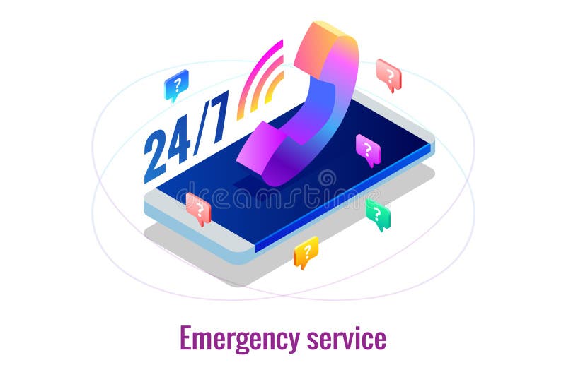 Web Page Design Templates for Call Center Support 24-7. Isometric 24 ...