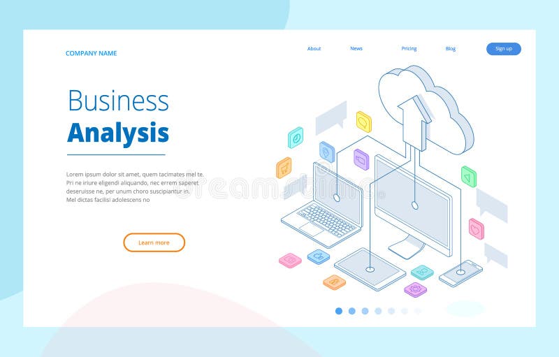 Web Page Design Templates Cloud Computing Concept. Isometric Cloud ...