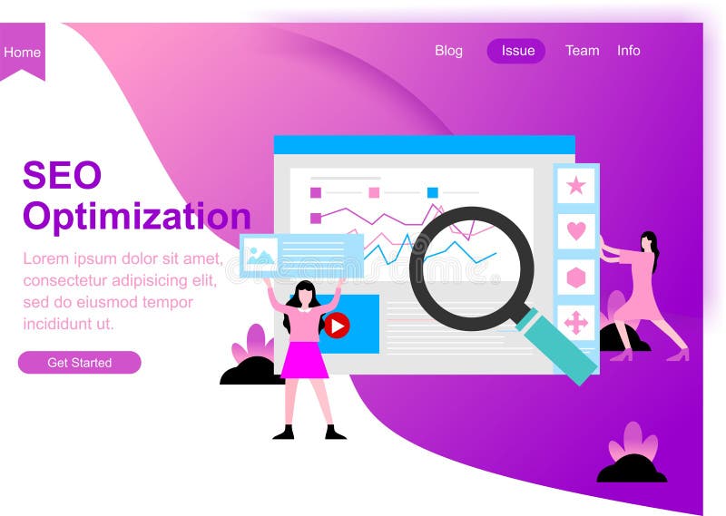 Web Page Design Templates for SEO Optimization Stock Illustration ...