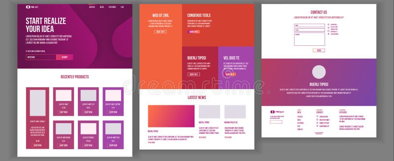 Web Page Design Vector. Website Business Graphic. Shopping Online ...