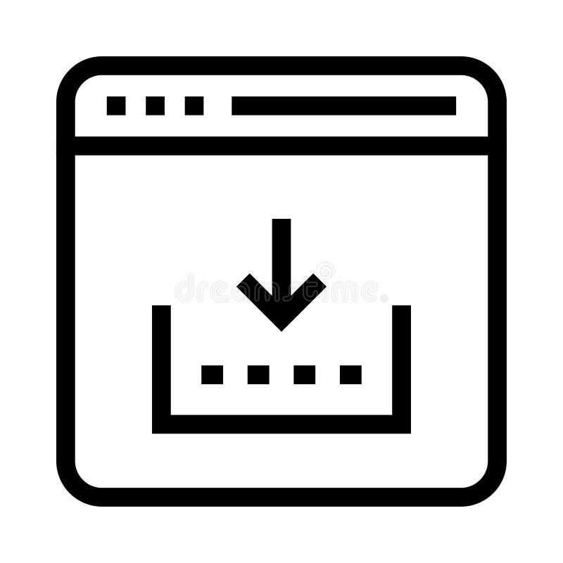 Web Page Download Vector Line Icon Stock Vector - Illustration of apps ...