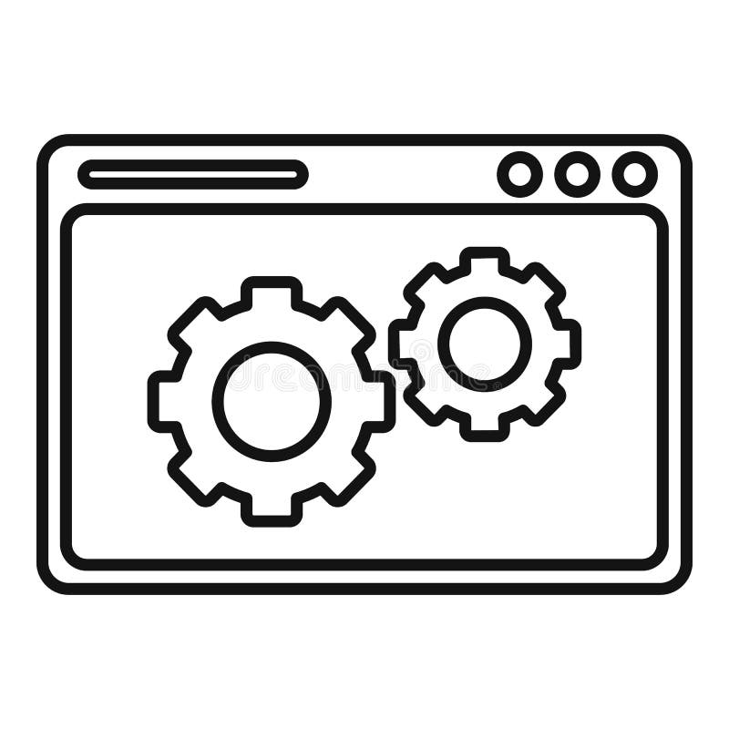 Web Page Engine Icon, Outline Style Stock Vector - Illustration of ...