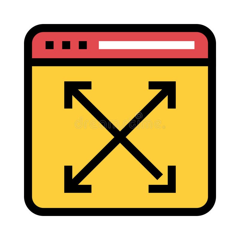 Extend Vector Line Colour Icon Stock Vector - Illustration of ...