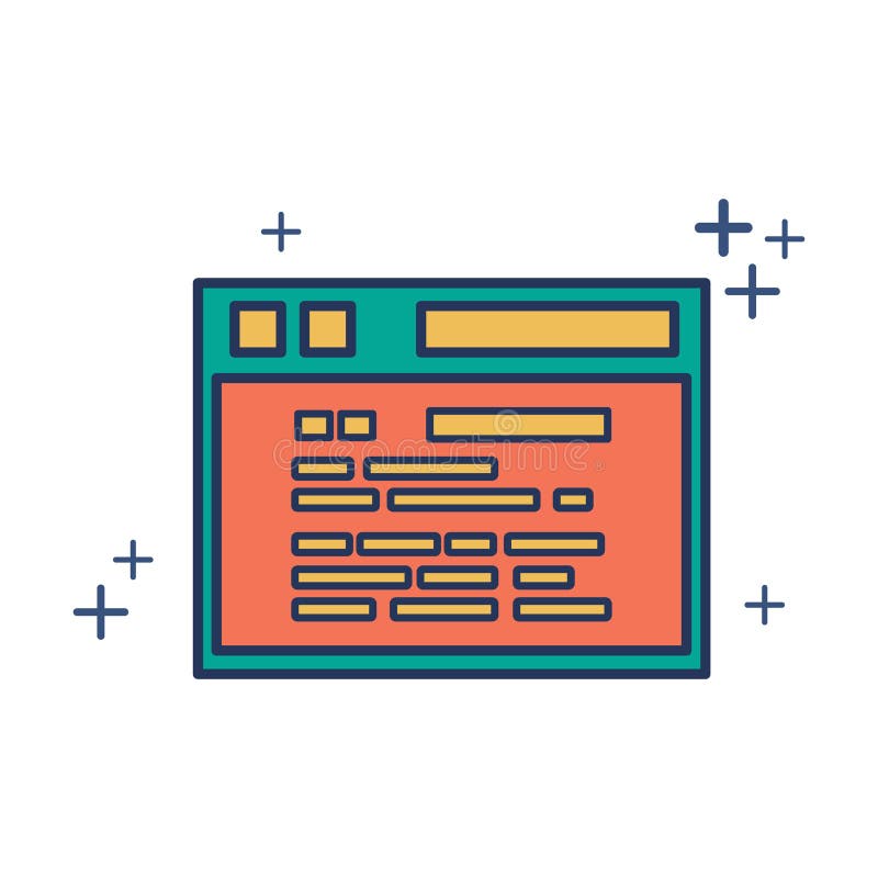 Web Page Icon Vector Illustration Glyph Style Design with Color and ...