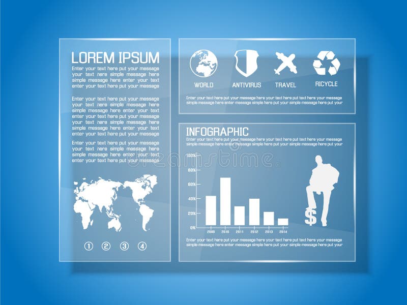 Web Page Infographic Glass Modern Stock Vector - Illustration of icon ...