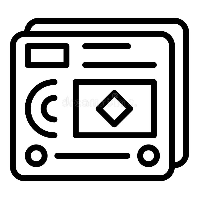 Web Page Interaction Icon, Outline Style Stock Vector - Illustration of ...