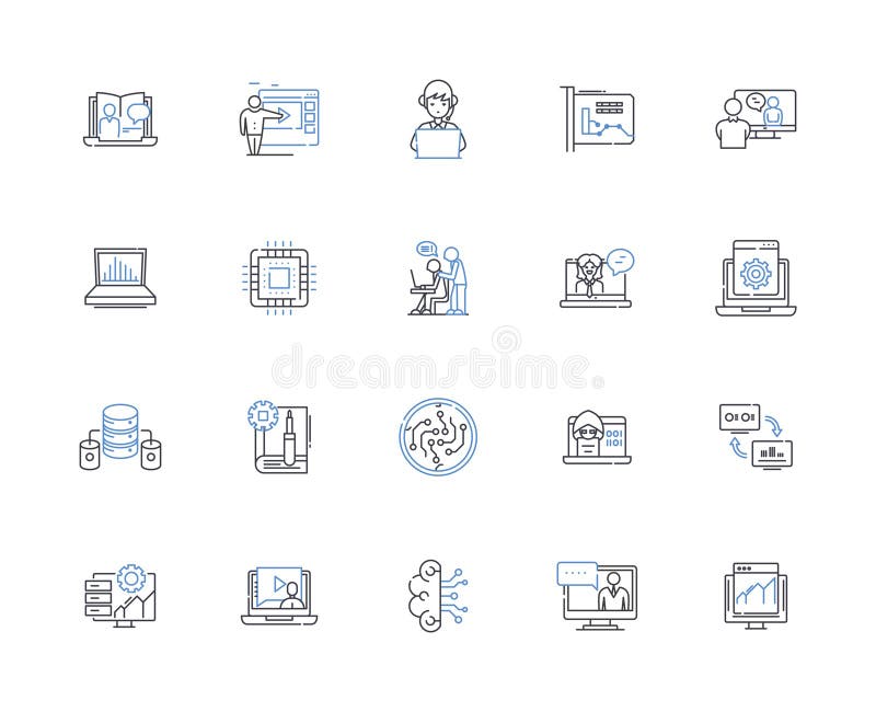 Web Page Line Icons Collection. Navigation, Design, Content, Layout, Responsiveness ...