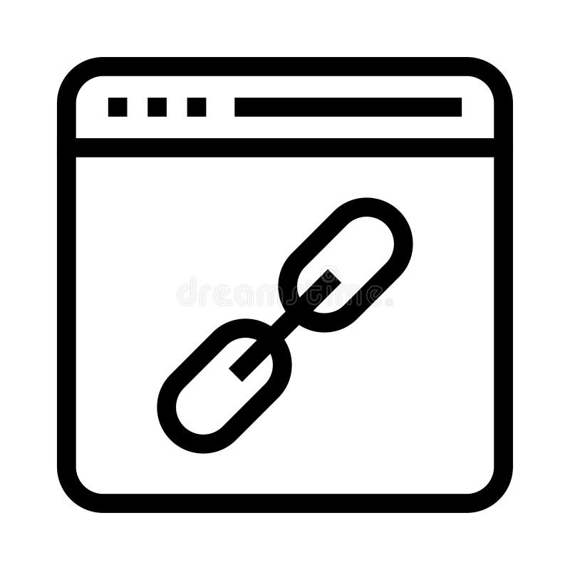 Web Page Link Vector Line Icon Stock Vector - Illustration of flat ...