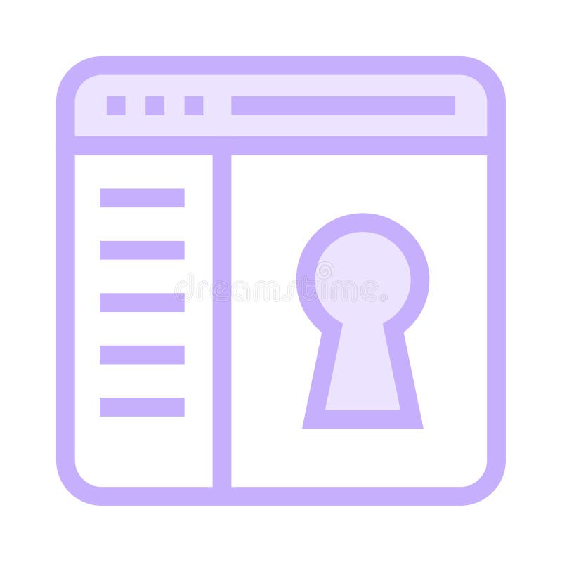 Web Page Lock Color Line Icon Stock Illustration - Illustration of lock ...