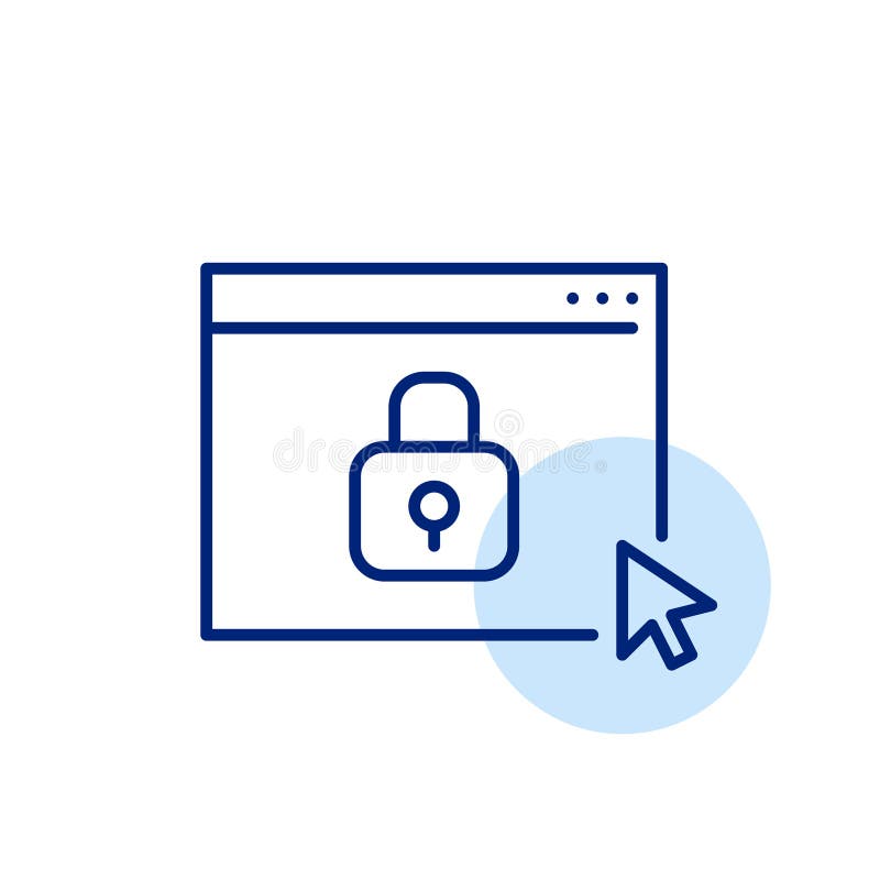 Web Page, Lock and Mouse Click. Trusted Website, Information Safety ...