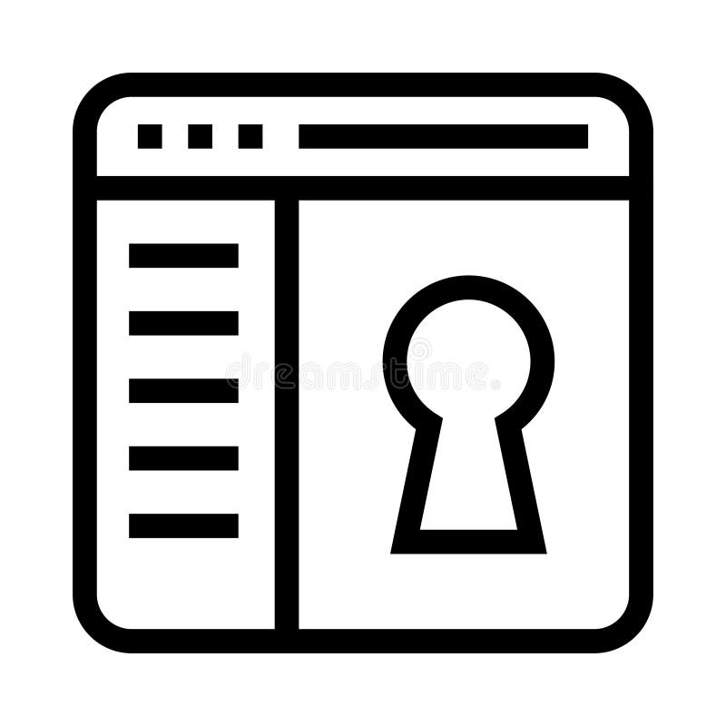 Web Page Lock Vector Line Icon Stock Vector - Illustration of icons ...