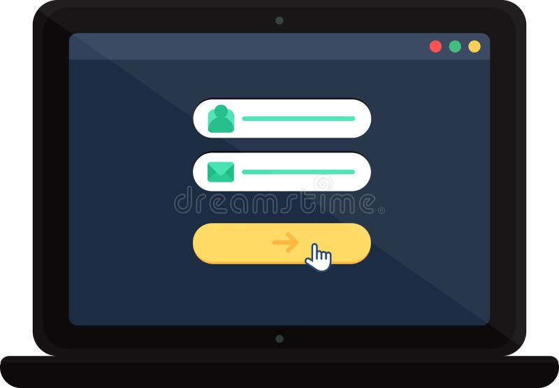 Web Page Menu on Screen of Digital Gadget Stock Vector - Illustration ...