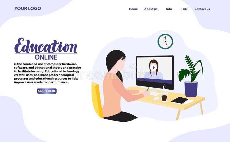 Online Education Lettering Design Stock Vector - Illustration of ...