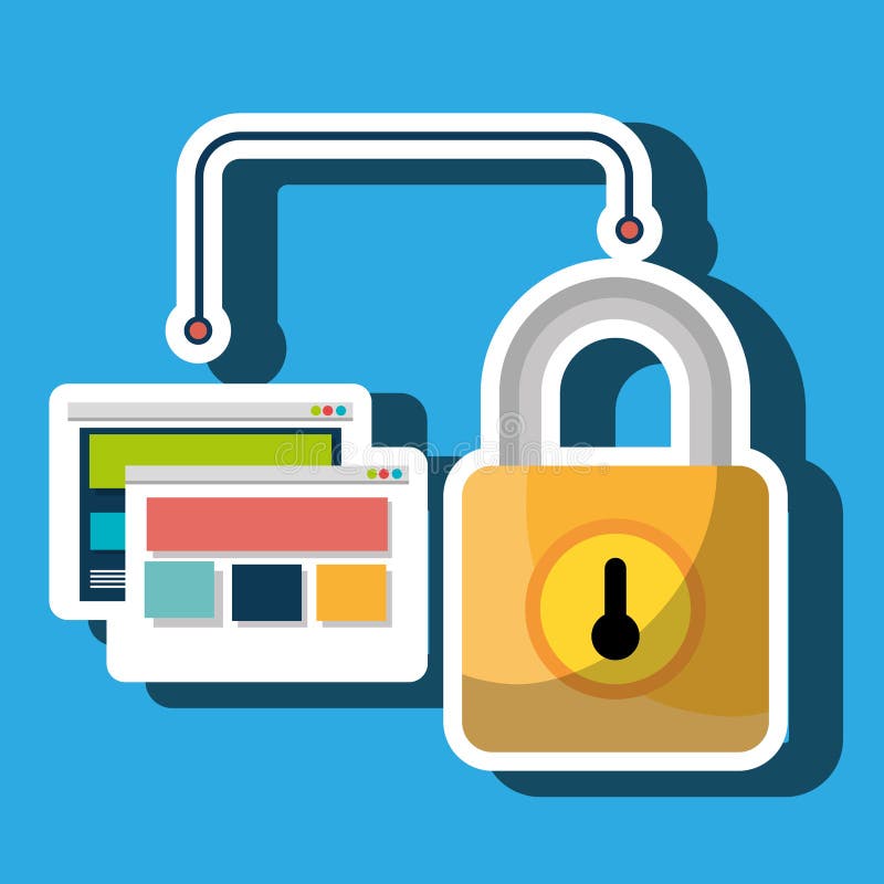 Web page padlock secure stock illustration. Illustration of design ...