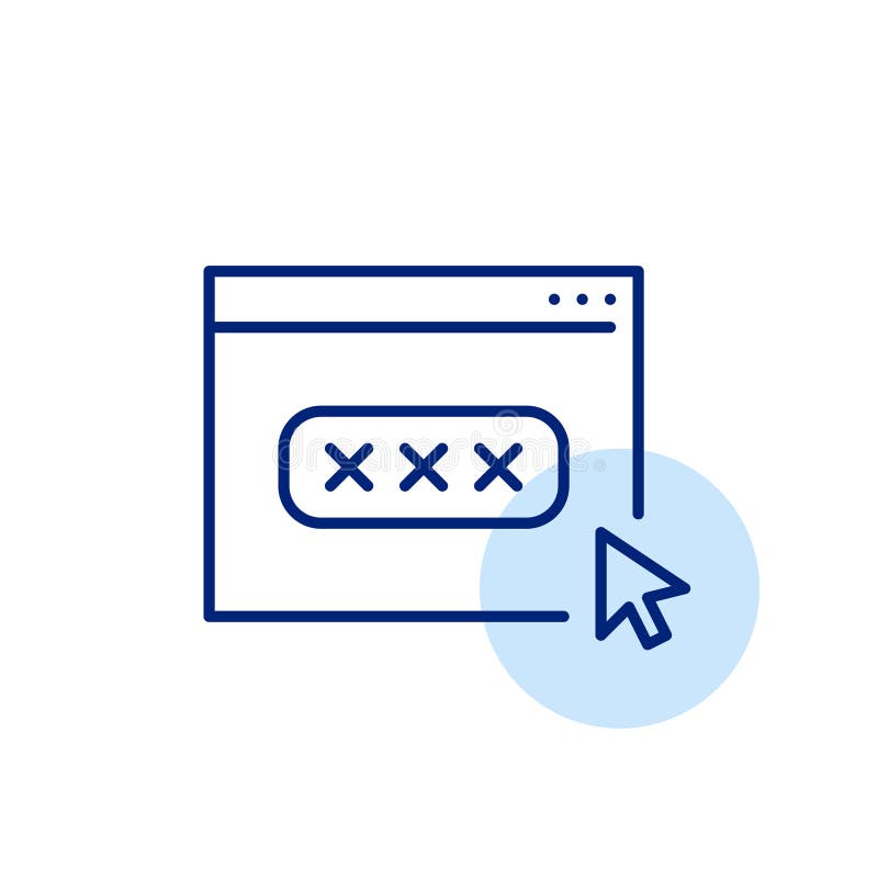 Web Page Password Covered By Asterisks In Input Box And Mouse Click Secure Web Access User