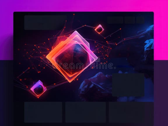 A Web Page with a Purple and Black Theme. Generative AI Image. Stock ...