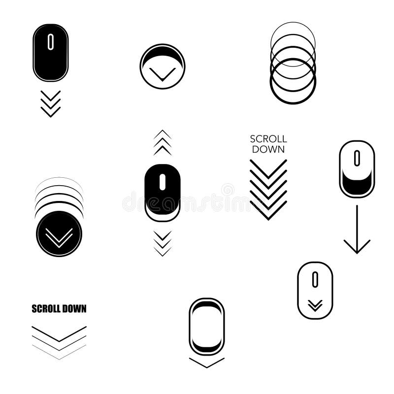 Web Page Scroll Down Symbols Stock Vector - Illustration of concept ...