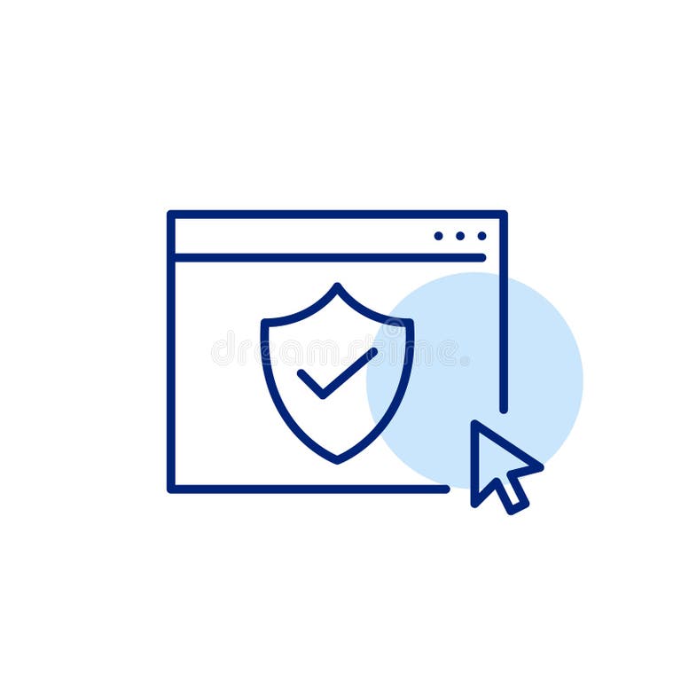 Web Page, Shield and Checkmark. Trusted and Secure Website. Pixel ...