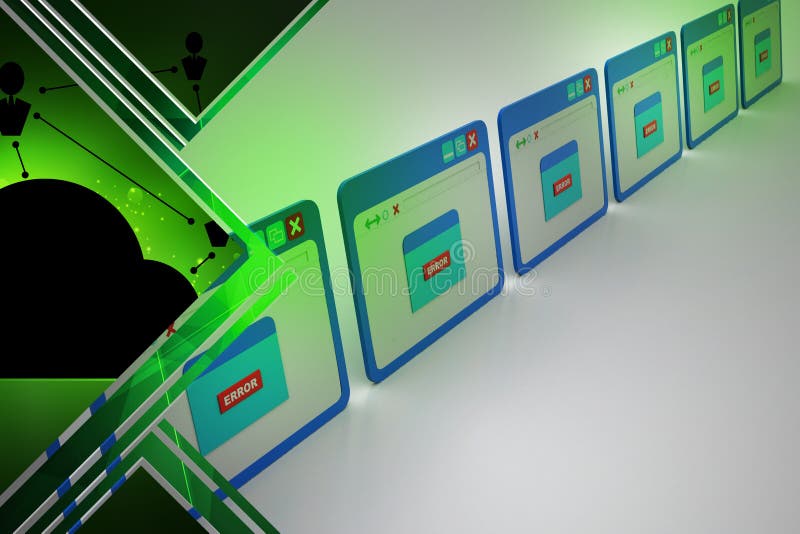 Web page showing error stock illustration. Illustration of static ...