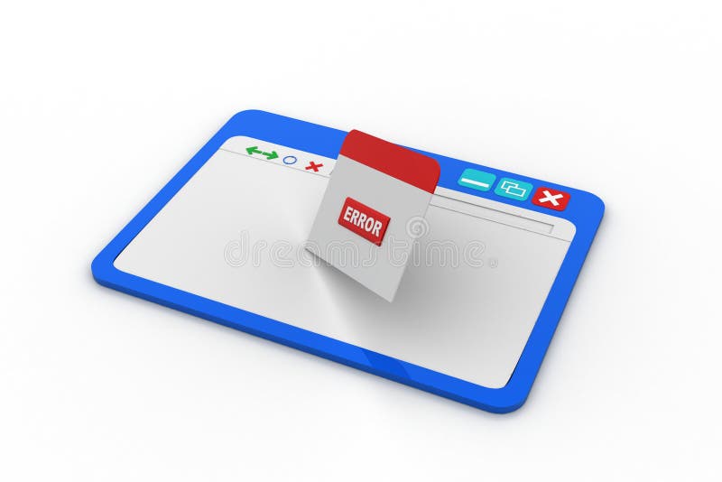 Web page showing error stock illustration. Illustration of static ...