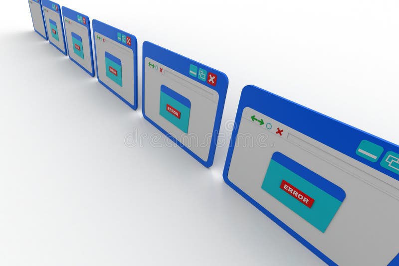 Web page showing error stock illustration. Illustration of abstract ...