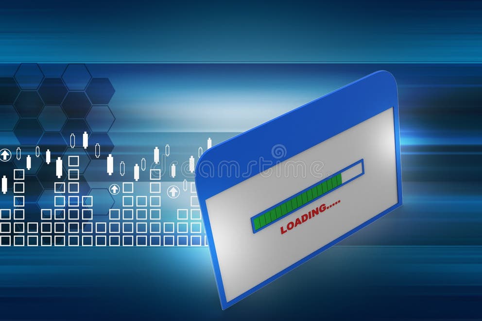 Web Page Showing Loading Screen Stock Illustration - Illustration of ...