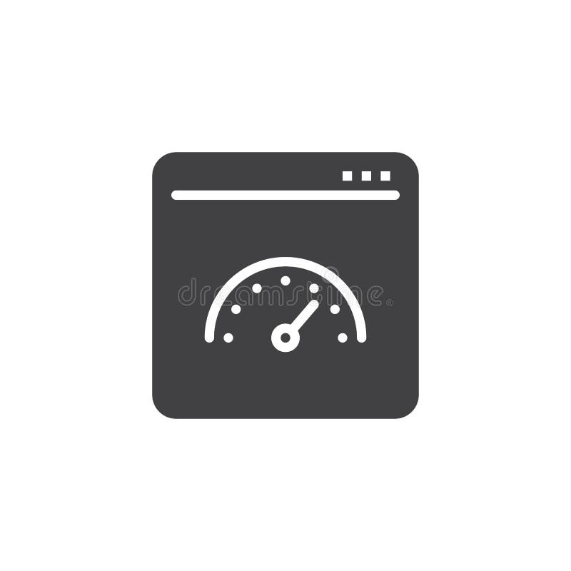 Website Speed Test Symbol. Webpage and Dashboard Line Icon Stock Vector ...