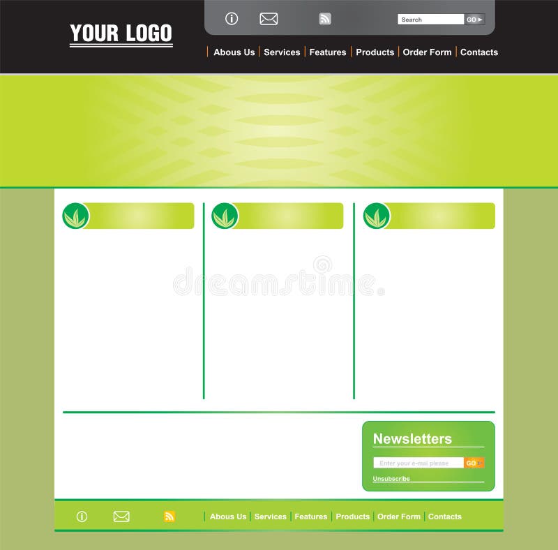 Web page template stock vector. Illustration of header - 14447559