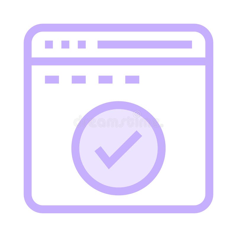 Web Page Tick Color Line Icon Stock Illustration - Illustration of ...