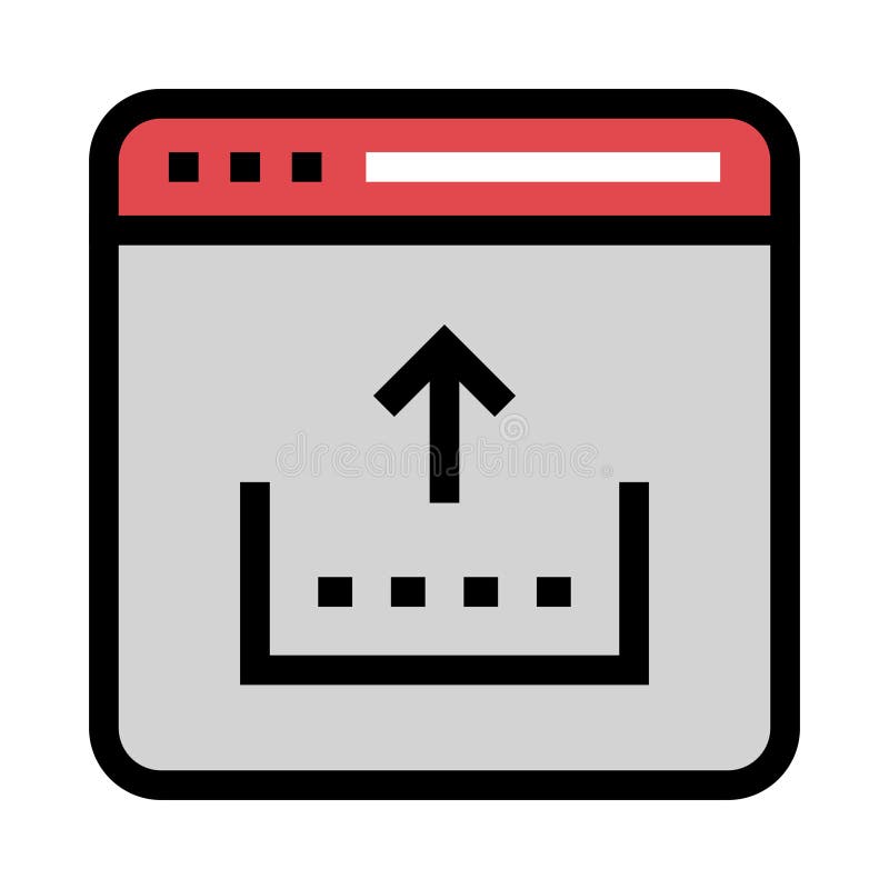 Web Page Upload Color Line Icon Stock Illustration - Illustration of ...