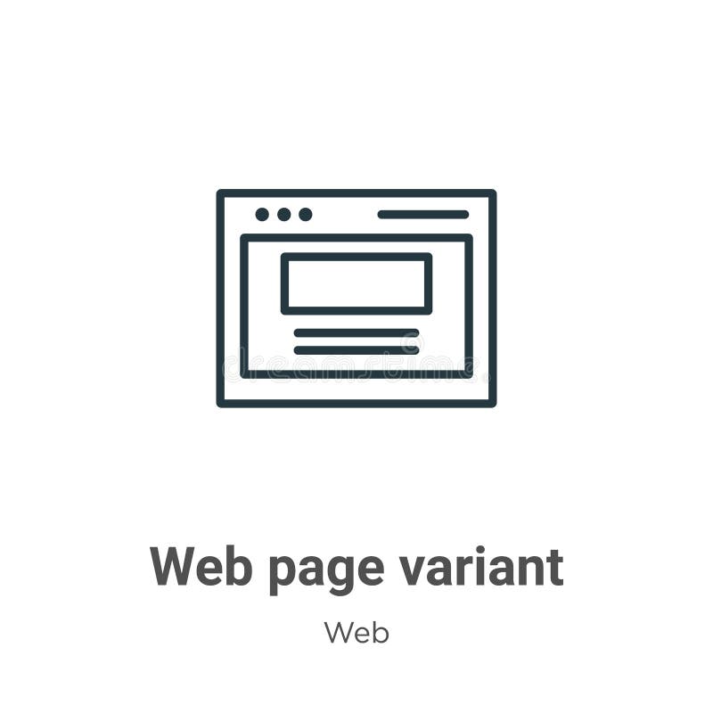Web Page Variant Icon Vector Sign and Symbol Isolated on White ...
