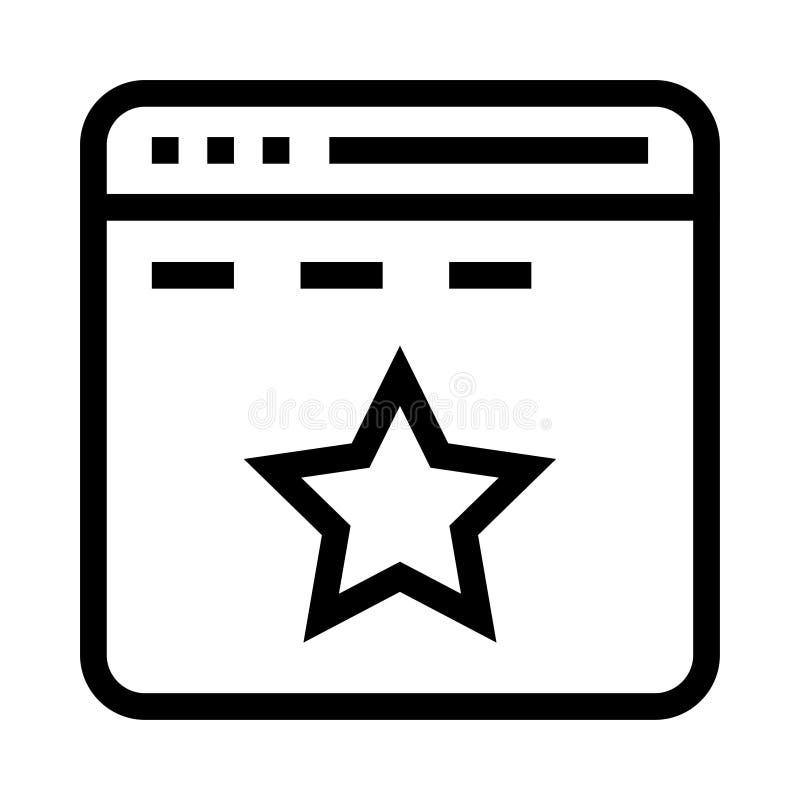 Web Page Favorite Vector Line Icon Stock Vector - Illustration of ...