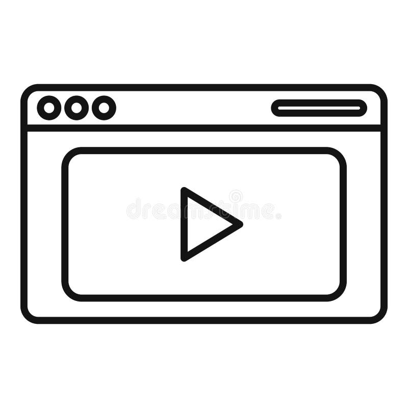 Web Page Video Icon, Outline Style Stock Vector - Illustration of ...