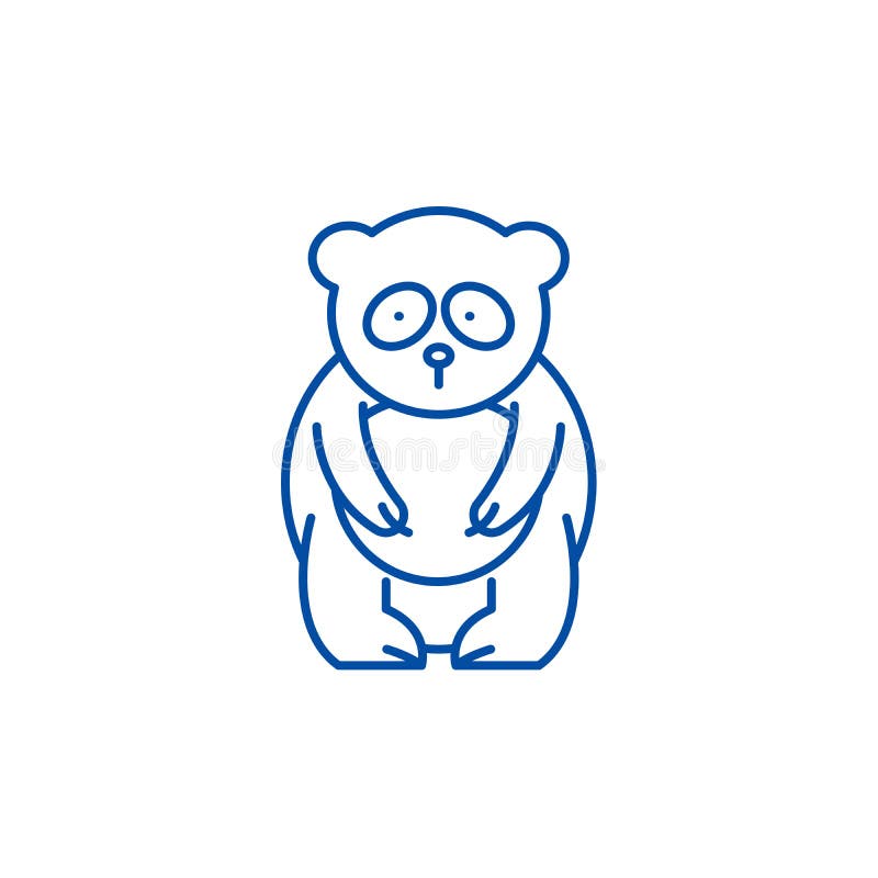 Panda Bear Line Icon Concept. Panda Bear Flat Vector Symbol, Sign ...