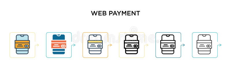 Web Payment Vector Icon in 6 Different Modern Styles. Black, Two ...