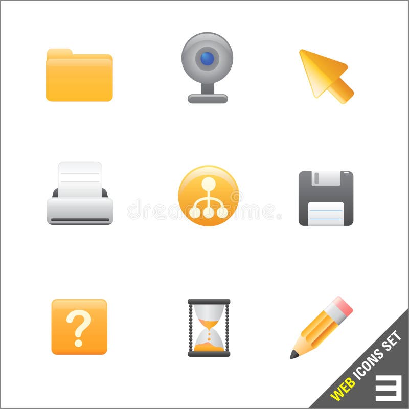Web pictogram 3 vector vector illustratie. Illustration of pictogram ...