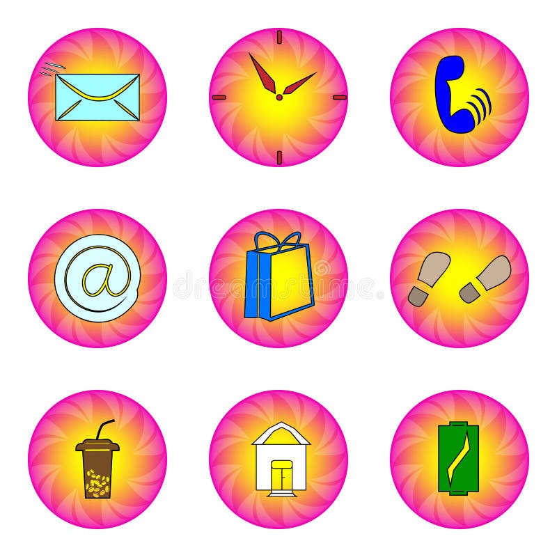 Web-pictogram 9 pink_white stock illustratie. Illustration of info ...