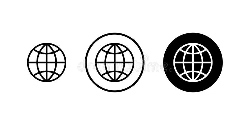 Web planet icon symbol set stock vector. Illustration of online - 208257019