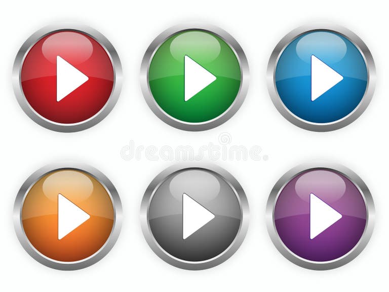 Web play buttons stock vector. Illustration of play, listen - 29728214