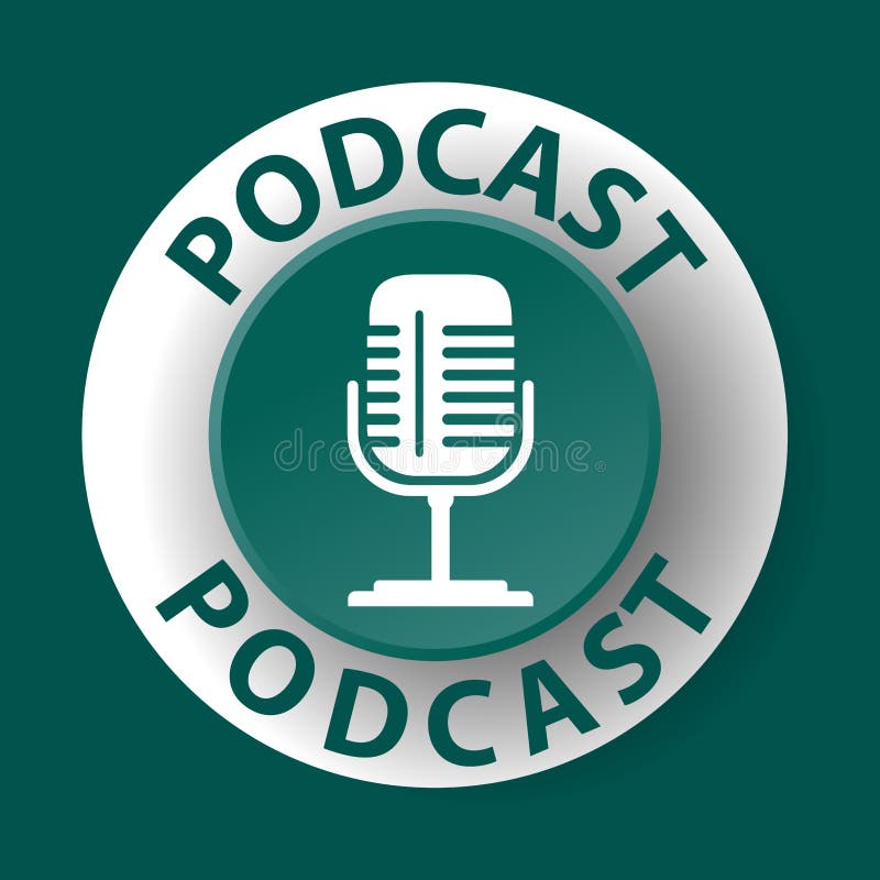 Podcast icon or button stock vector. Illustration of voice - 265879414