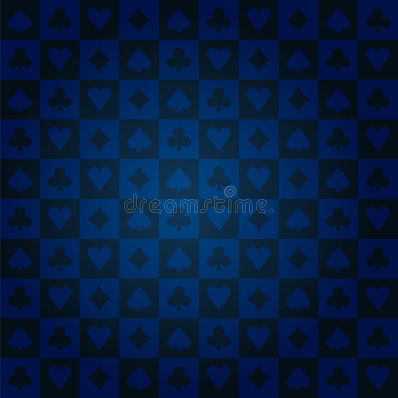 Poker Card Suits Rectangle Blue Casino Pattern Background Vector ...