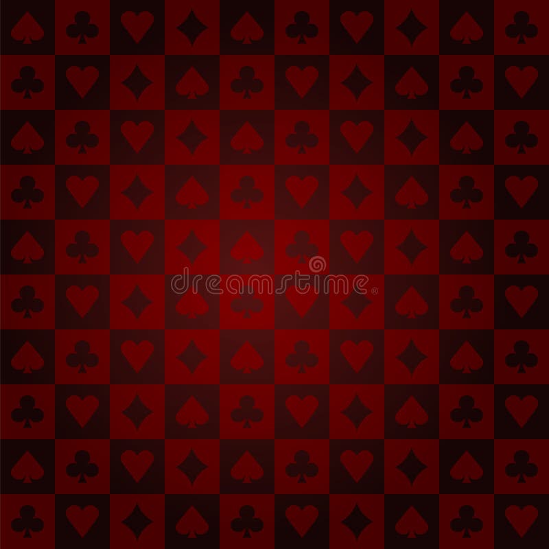 Poker Card Suits Rectangle Red Casino Pattern Background Vector ...