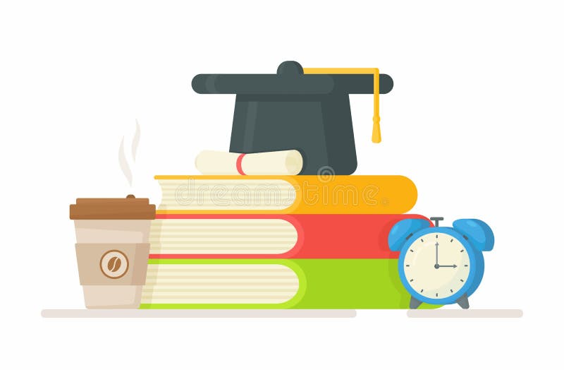 Vector Illustration of Test Taking. Alarm Clock. Stock Vector ...