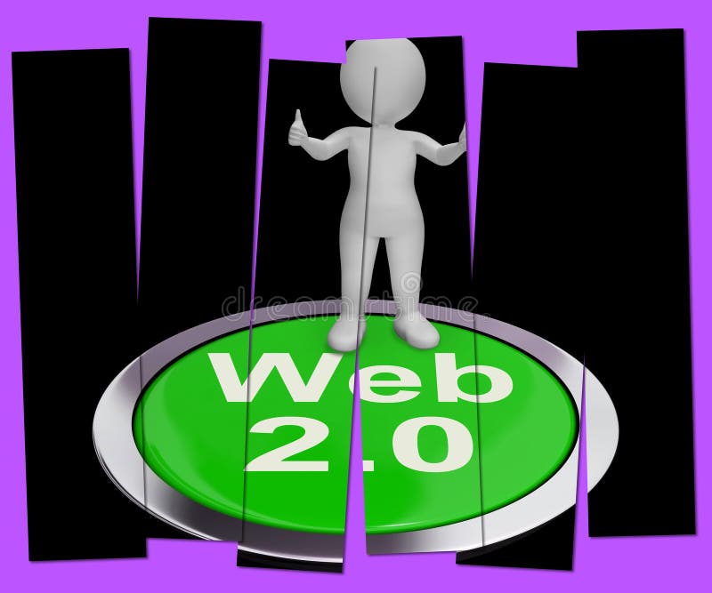 Web 2.0 Pressed Means Internet Version or Platform Stock Illustration ...