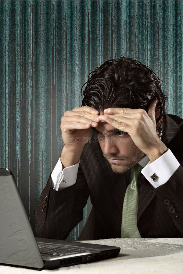 Worried computer user stock image. Image of virus, computer - 22920105