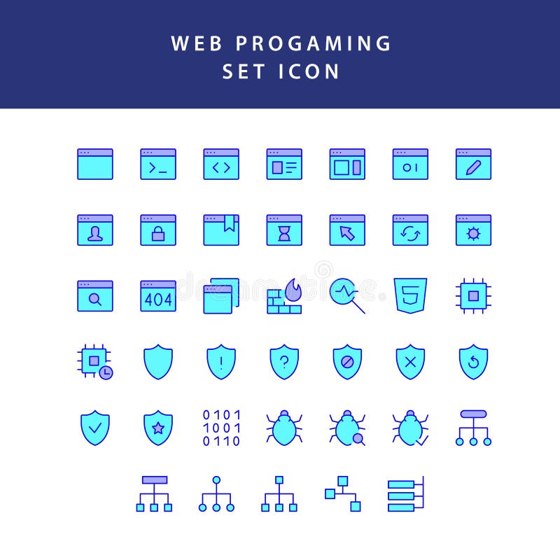 Web Programing Filled Outline Icon Set Stock Vector - Illustration of ... Web Programing Filled Outline Icon Set Stock Vector - Illustration of ...