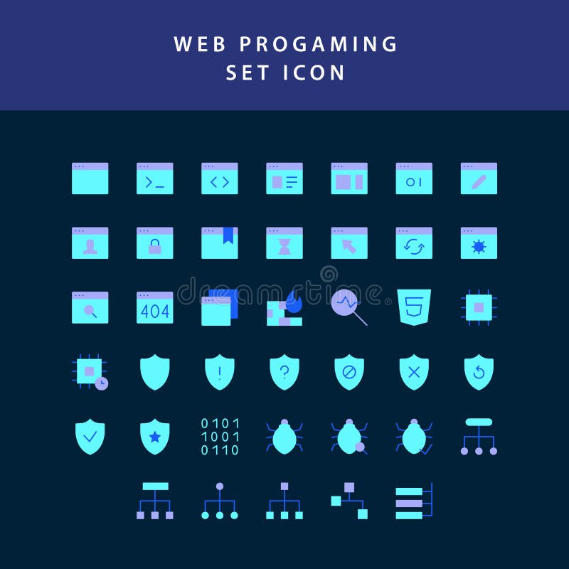 Programing Icon Vector from Seo Web Development Concept. Thin Line ...